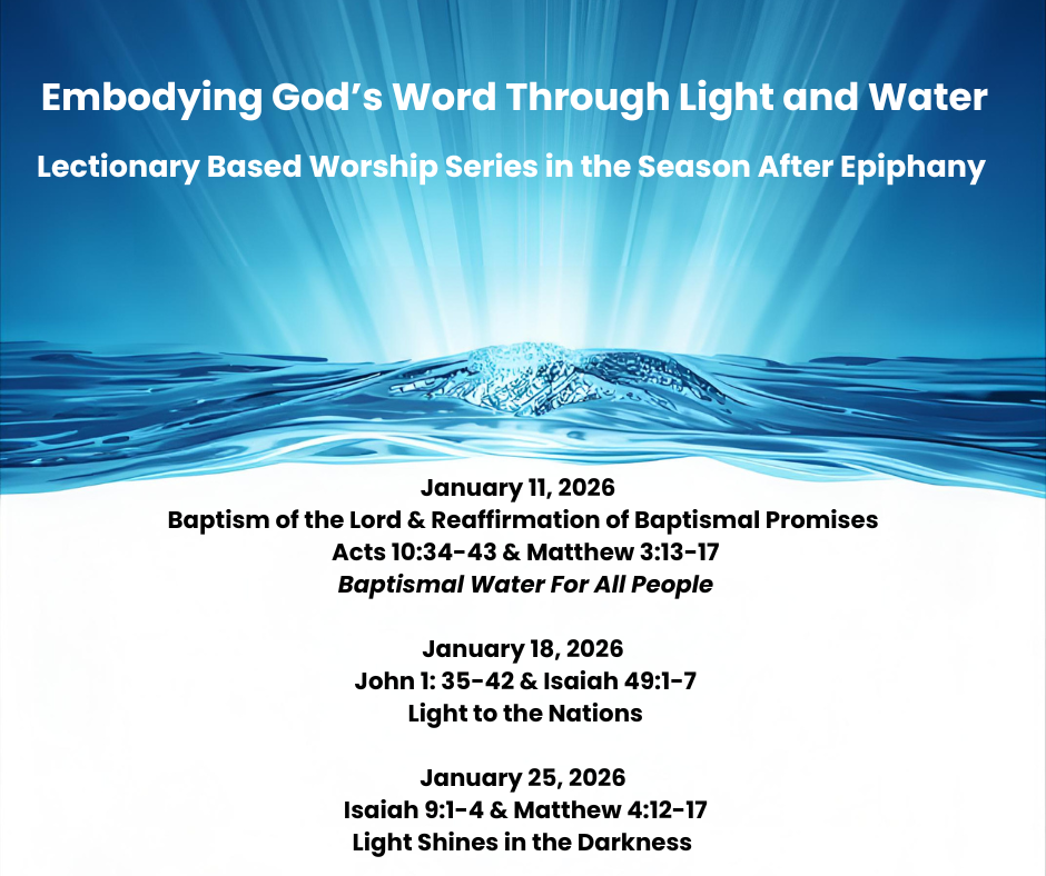 Light & Water Worship January 2026 – The Presbyterian Church of Okemos